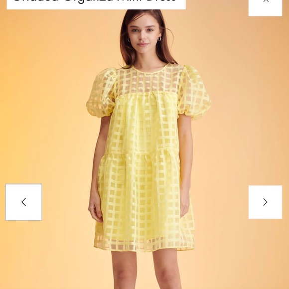 English Factory | Dresses | English Factory Yellow Checkered Mini Dress ...